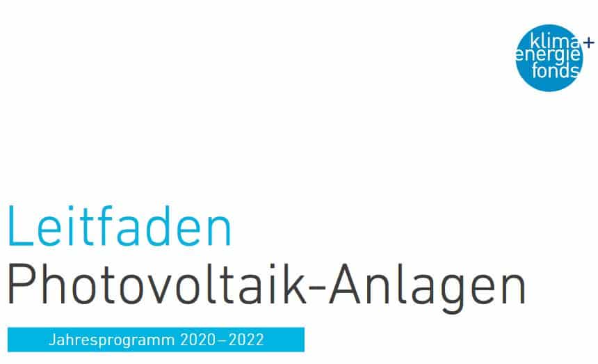Leitfaden Photovoltaik Anlagen - Jahresprogramm 2020-2022